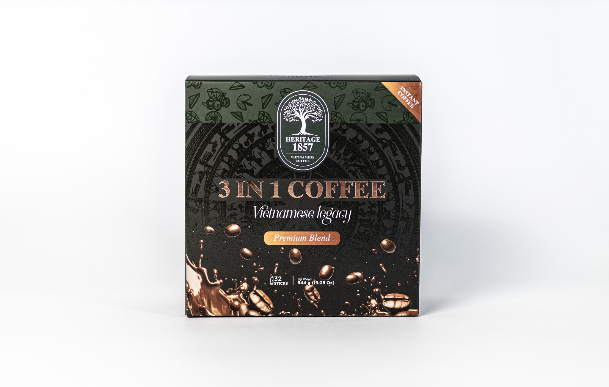 3 in 1 Instant Coffee – 32-Pack Box (Single Serve) – Heritage 1857